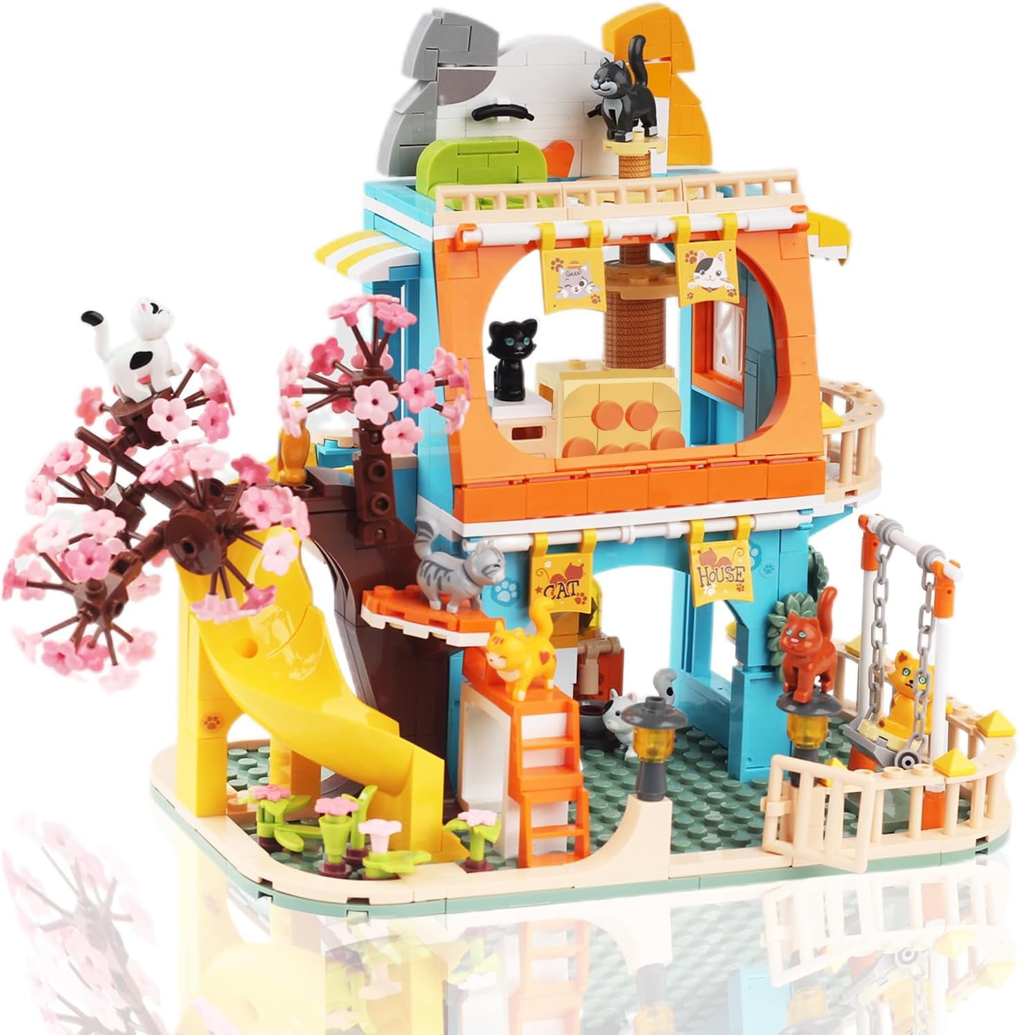 Remocguys Cat House Building Sets Friendship House Include Kittens ...