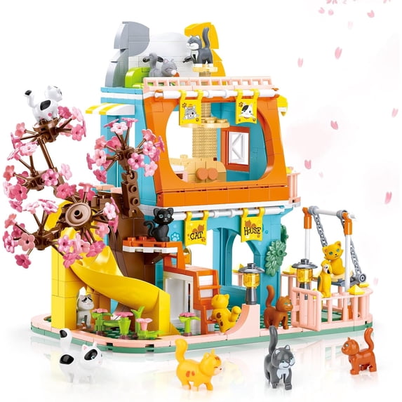 Remocguys Cat House Building Sets Friendship House Include Kittens ...