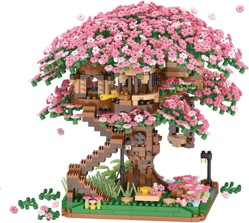 NAYIHOOP Cherry Blossom Tree Building Sets Sakura Tree House for Adults ...
