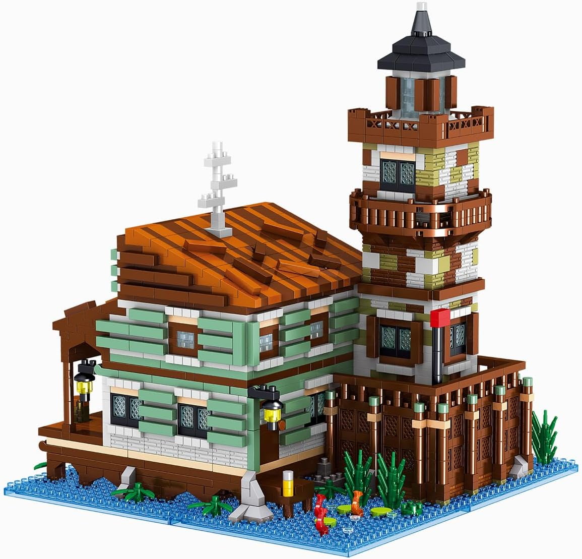 NAYIHOOP Fishing Village Wooden House Building Sets Architecture for ...