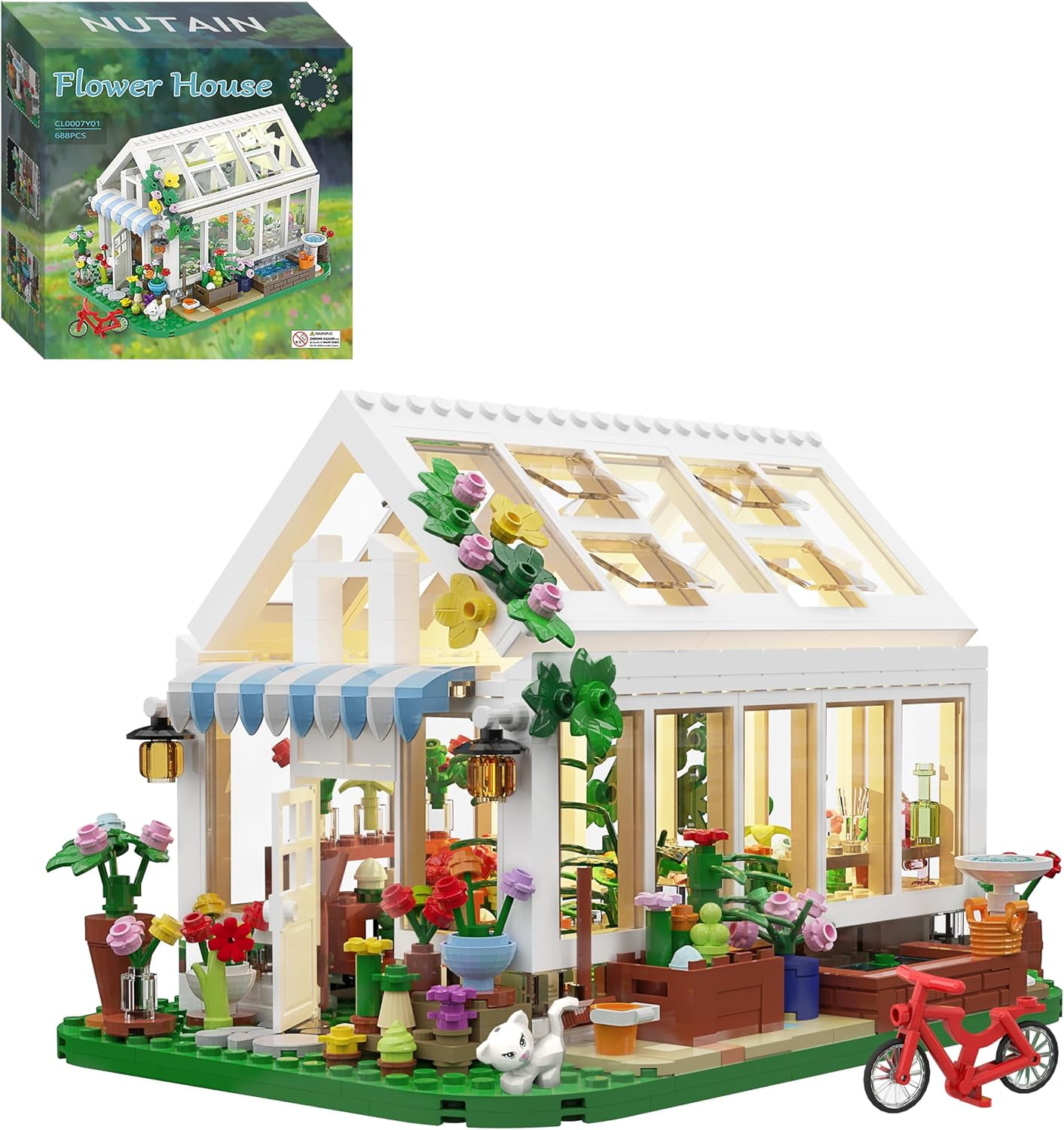 Remocguys Flower House Building Sets Compatible with Lego Greenhouse ...