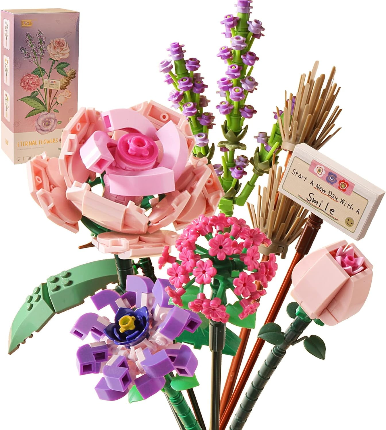 NAYIHOOP Flowers Rose Bouquet Building Sets for Adults Girls Not ...