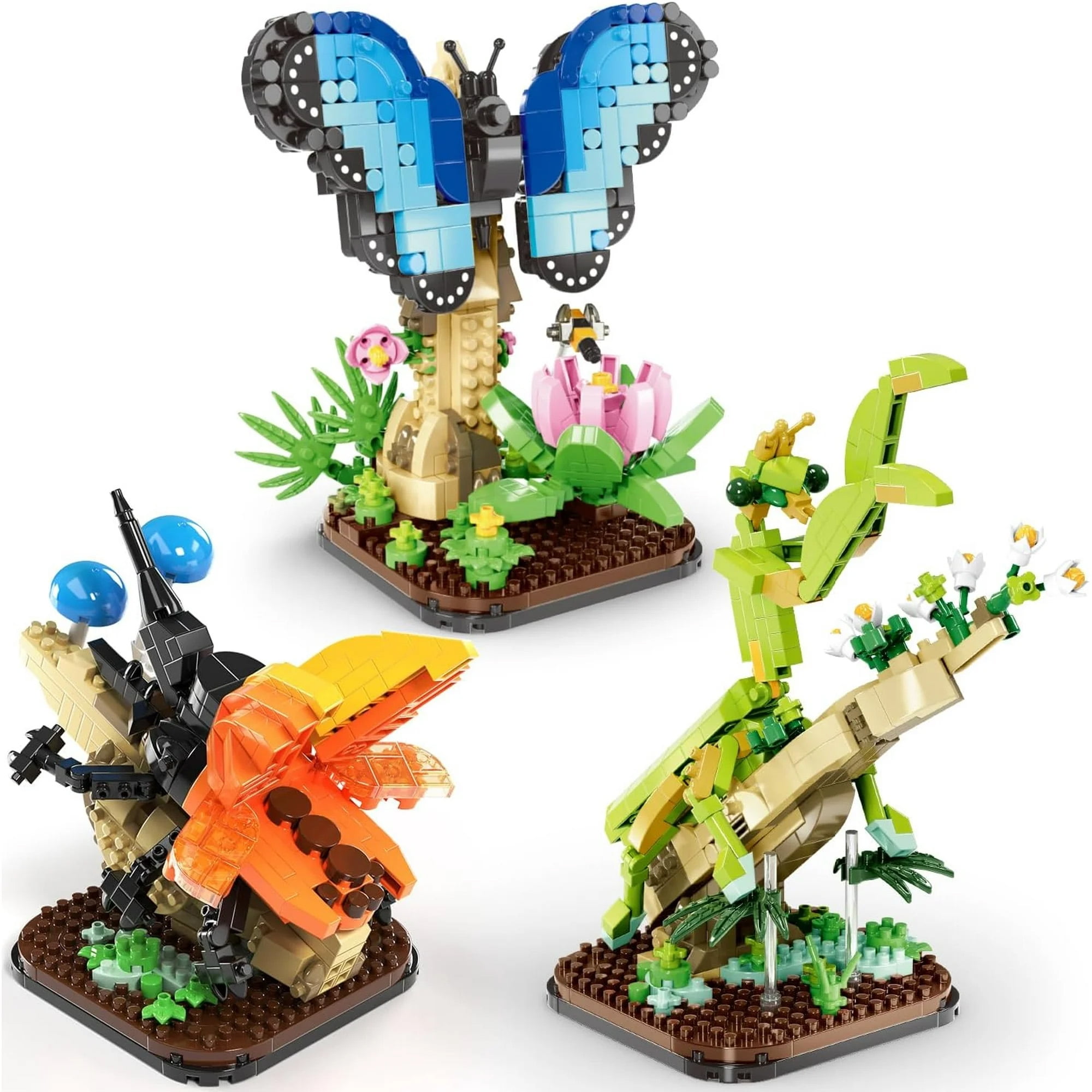 NAYIHOOP Insect Building Sets with Life-Size Blue Morpho Butterfly ...