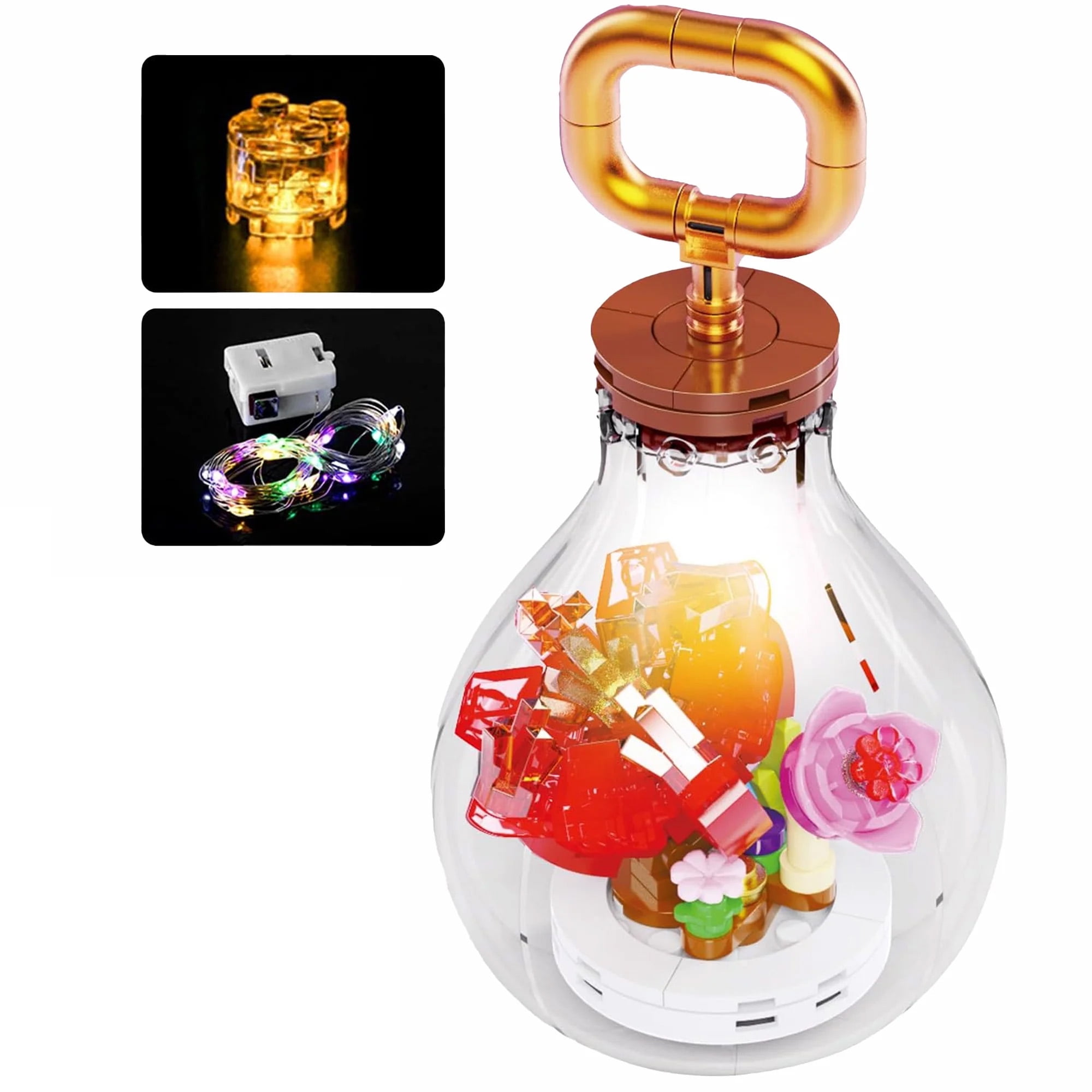 NAYIHOOP Rainbow Flowers Succulents Plant Bulbs Building Set for Girls ...