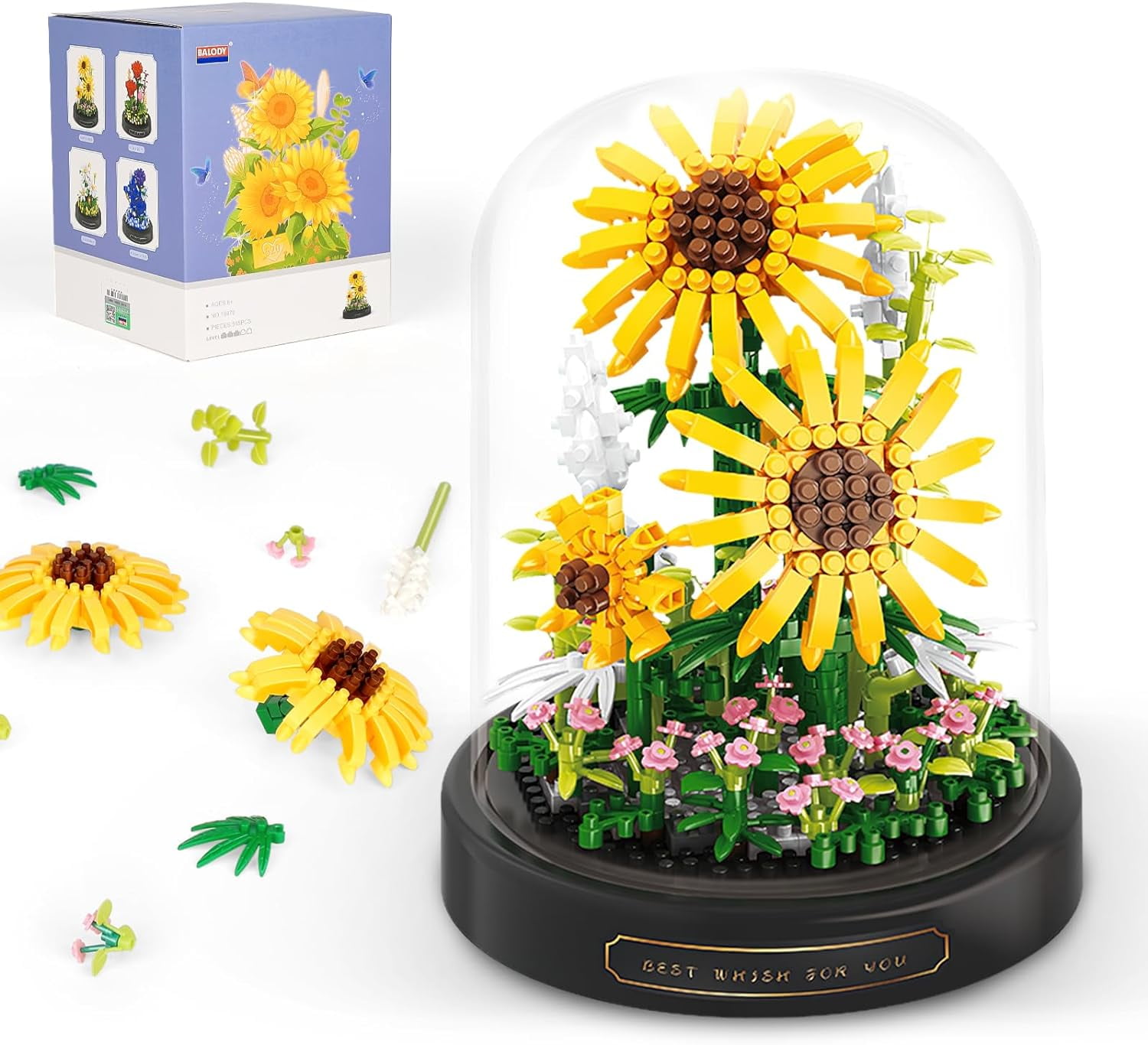 NAYIHOOP Sunflower Flower Bouquet Bonsai Building Sets for Girls Not ...