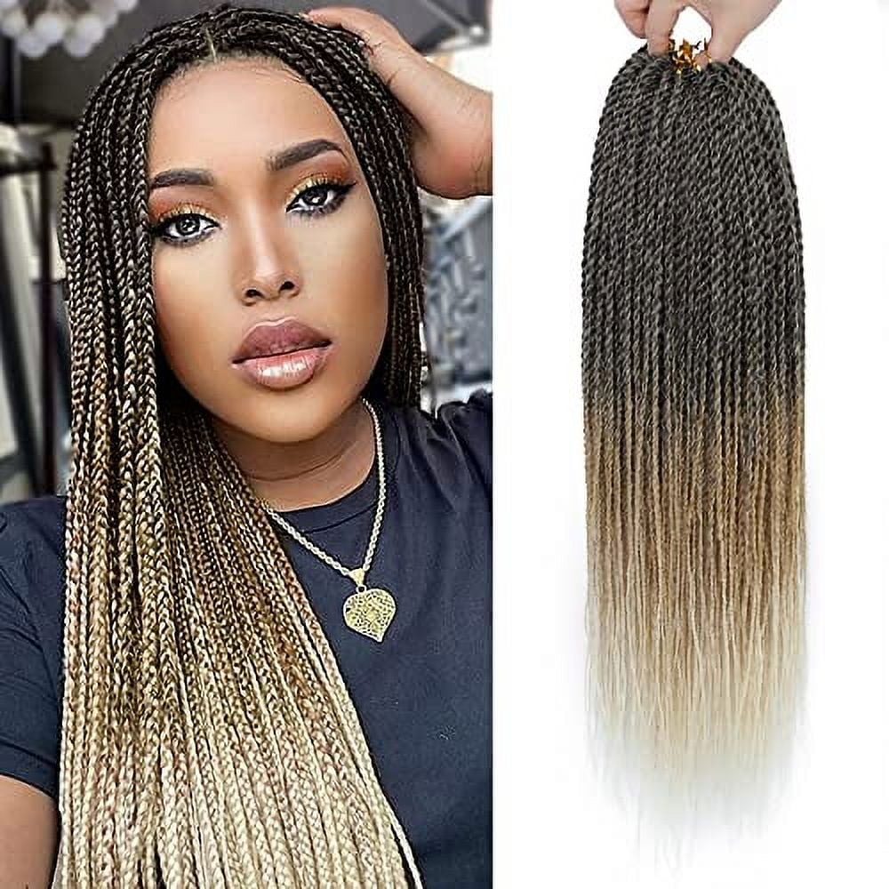 NAYOO Small Crochet Hair Senegalese Twist, 18 Inch 8 Packs Ombre Crochet Braids Hair, 35 Strands ...