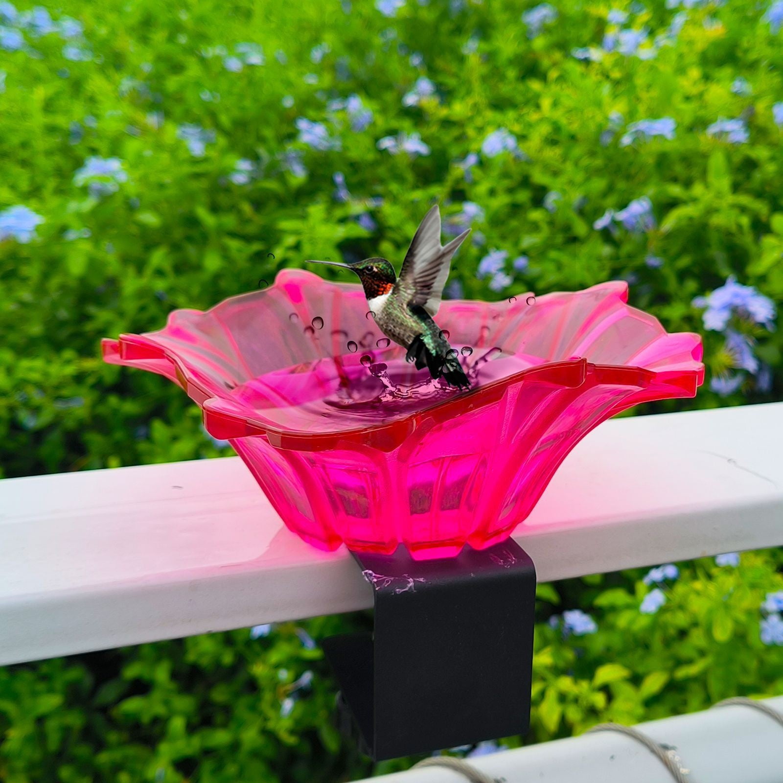 NAZISHW DeckMounted Bird Baths For Outdoors Glass Bird Baths Bowl With ...