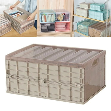 Collapsible Storage Box, Foldable Crate Organizer Bin with Handle ...