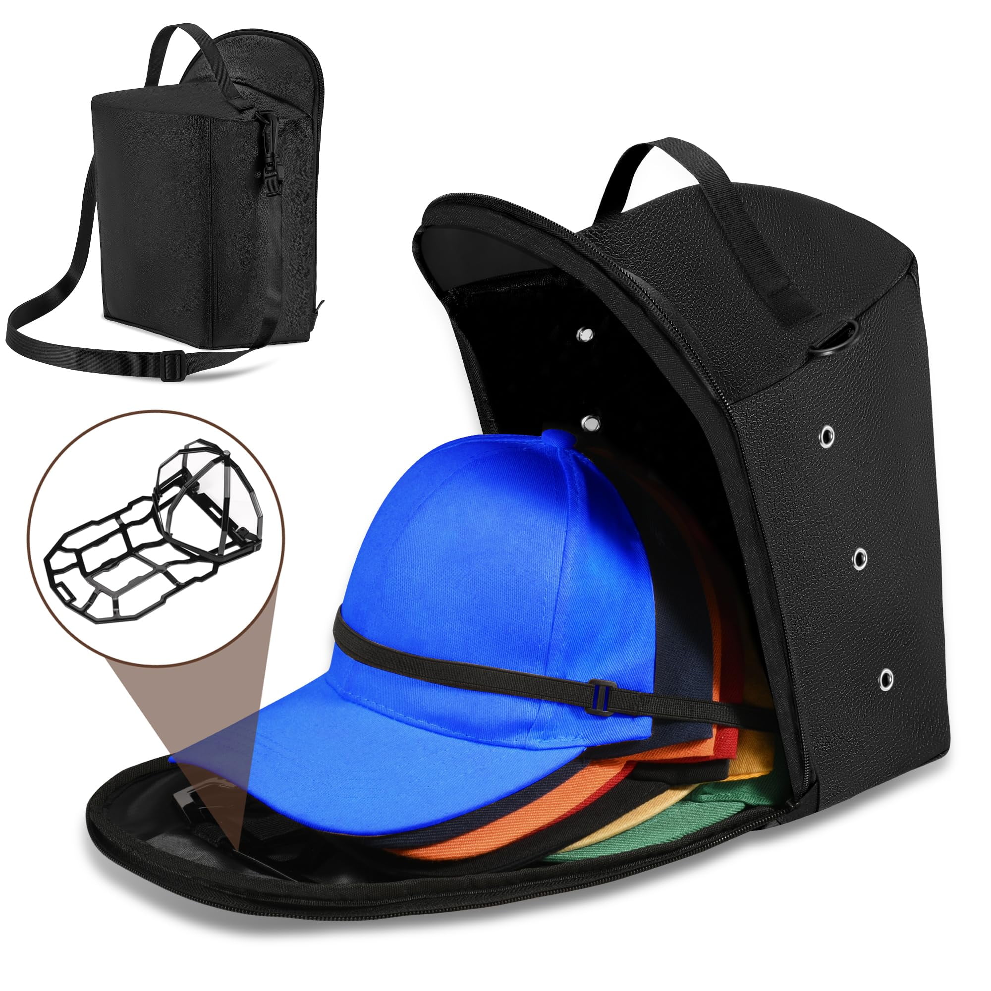 NAZZO Hat Case for Baseball Cap, Hat Carrier Bag for 12 Baseball Caps ...