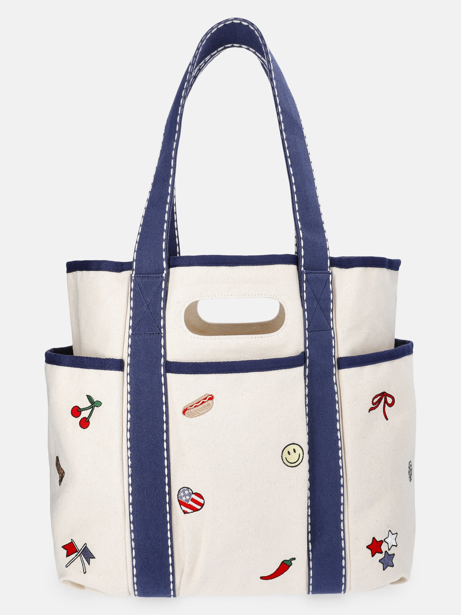 No Boundaries Women's Americana Cut Out Tote Bag, Natural - Walmart.com