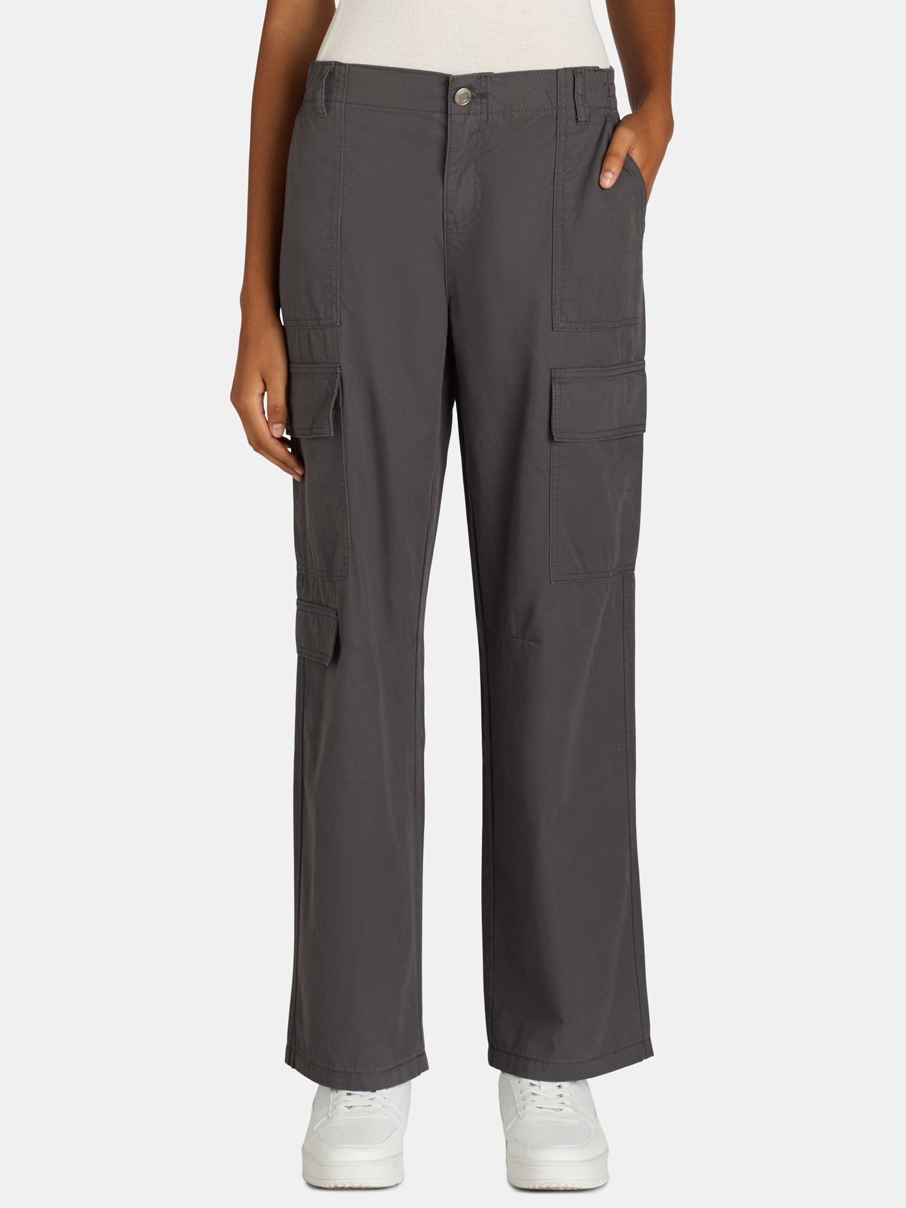 No Boundaries Canvas Cargo Pants, Women's and Women’s Plus - Walmart.com