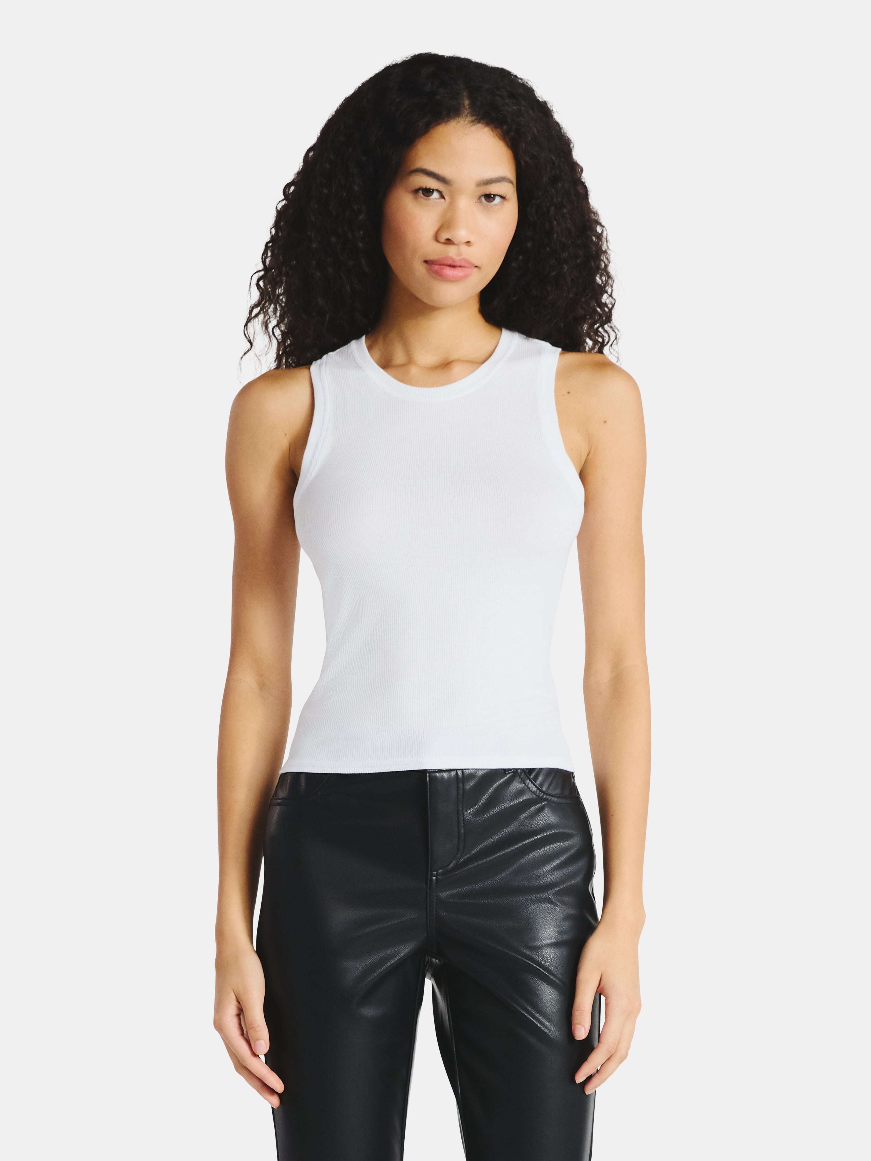 No Boundaries Fitted Crew Tank Top, Women’s - Walmart.com