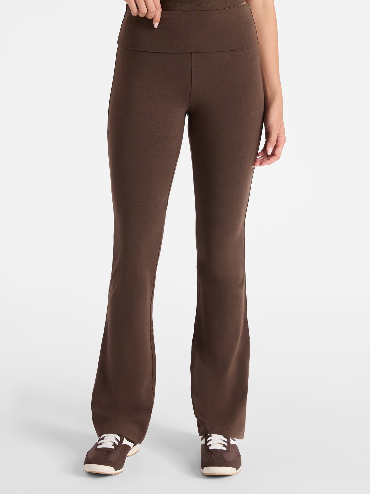No Boundaries Flare Pants with Foldover Waistband, 32'' Inseam, Women's ...