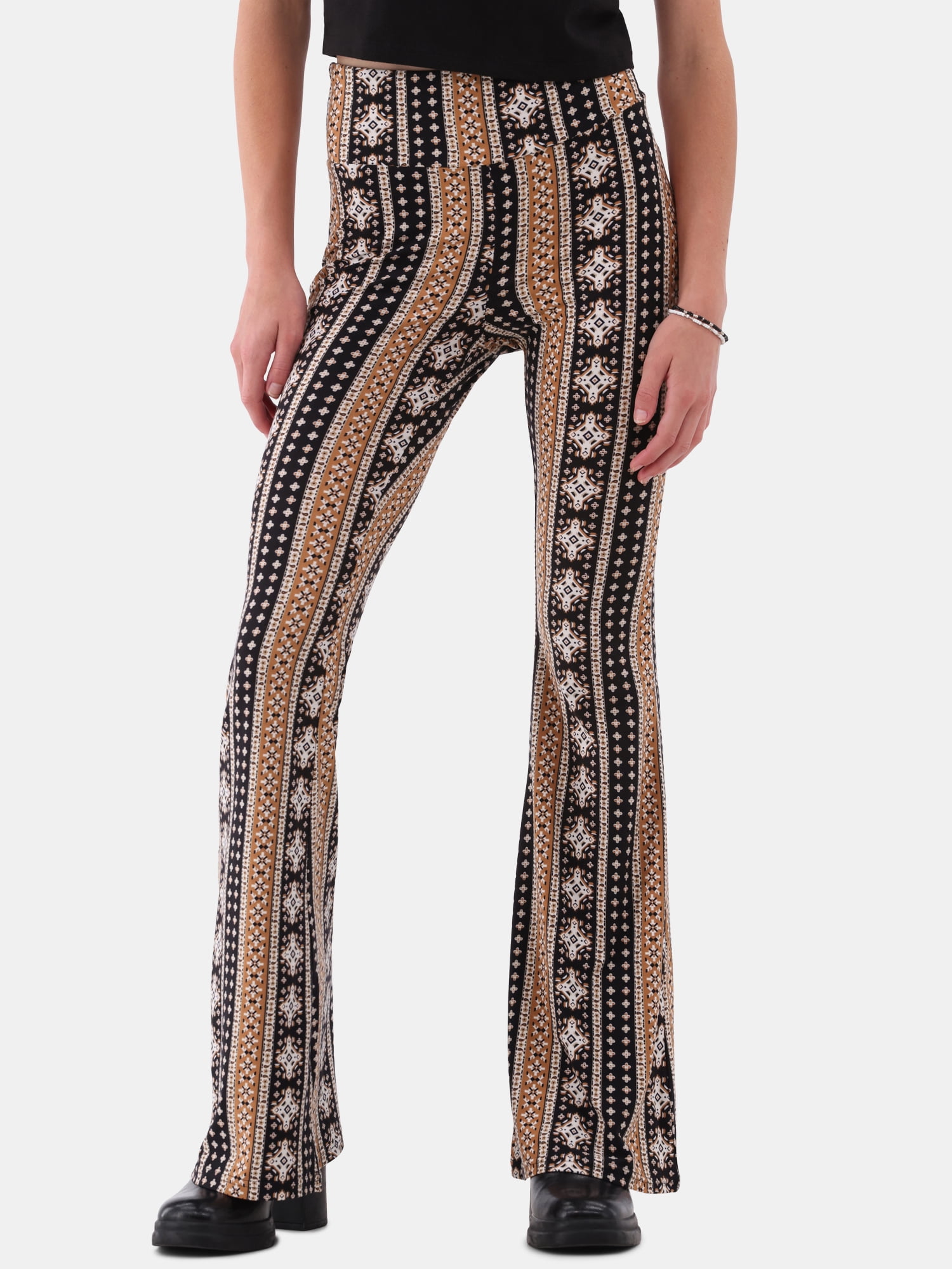 No Boundaries Pull On Flare Pants, 32” Inseam, 1 or 2-Pack, Women’s ...