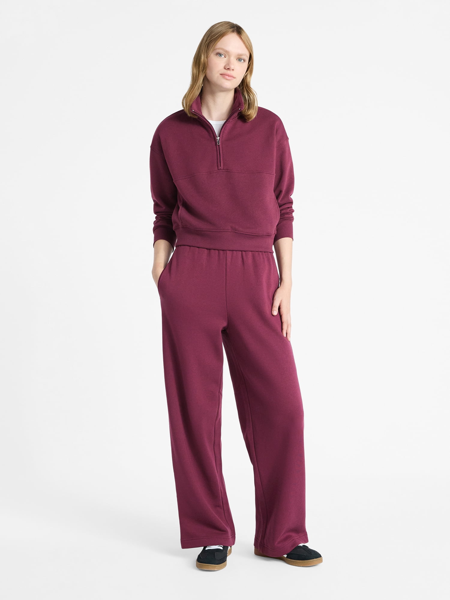 No Boundaries Fleece Half Zip Pullover, Women's - Walmart.com