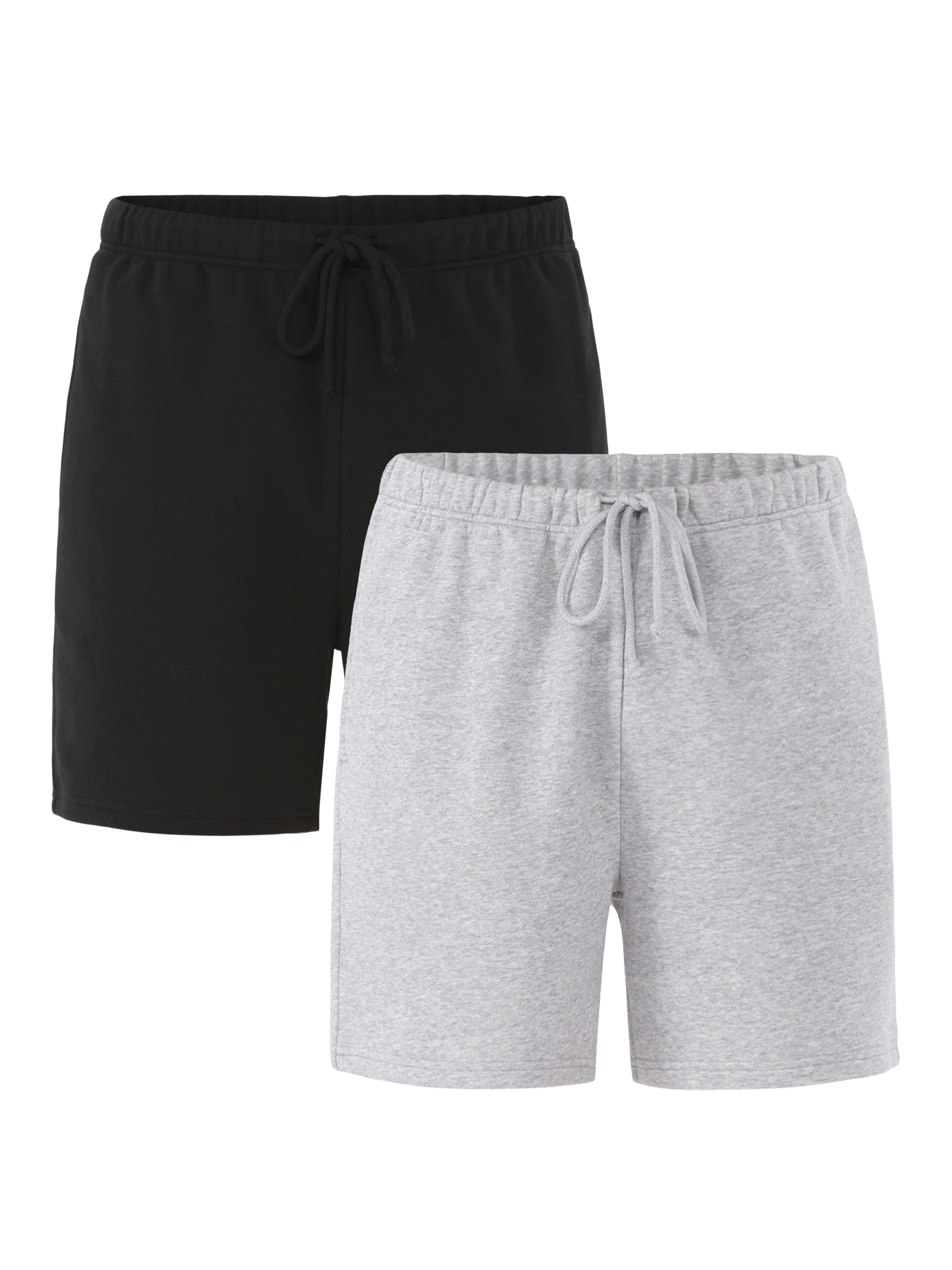 No Boundaries Men's & Big Men's Soft Fleece Jogger Shorts, 2-Pack ...