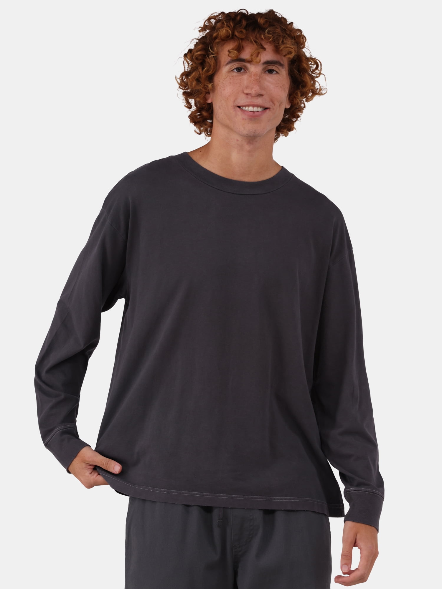 No Boundaries men's Oversized Long Sleeve Tee Shirt - XS-5XL - Walmart.com