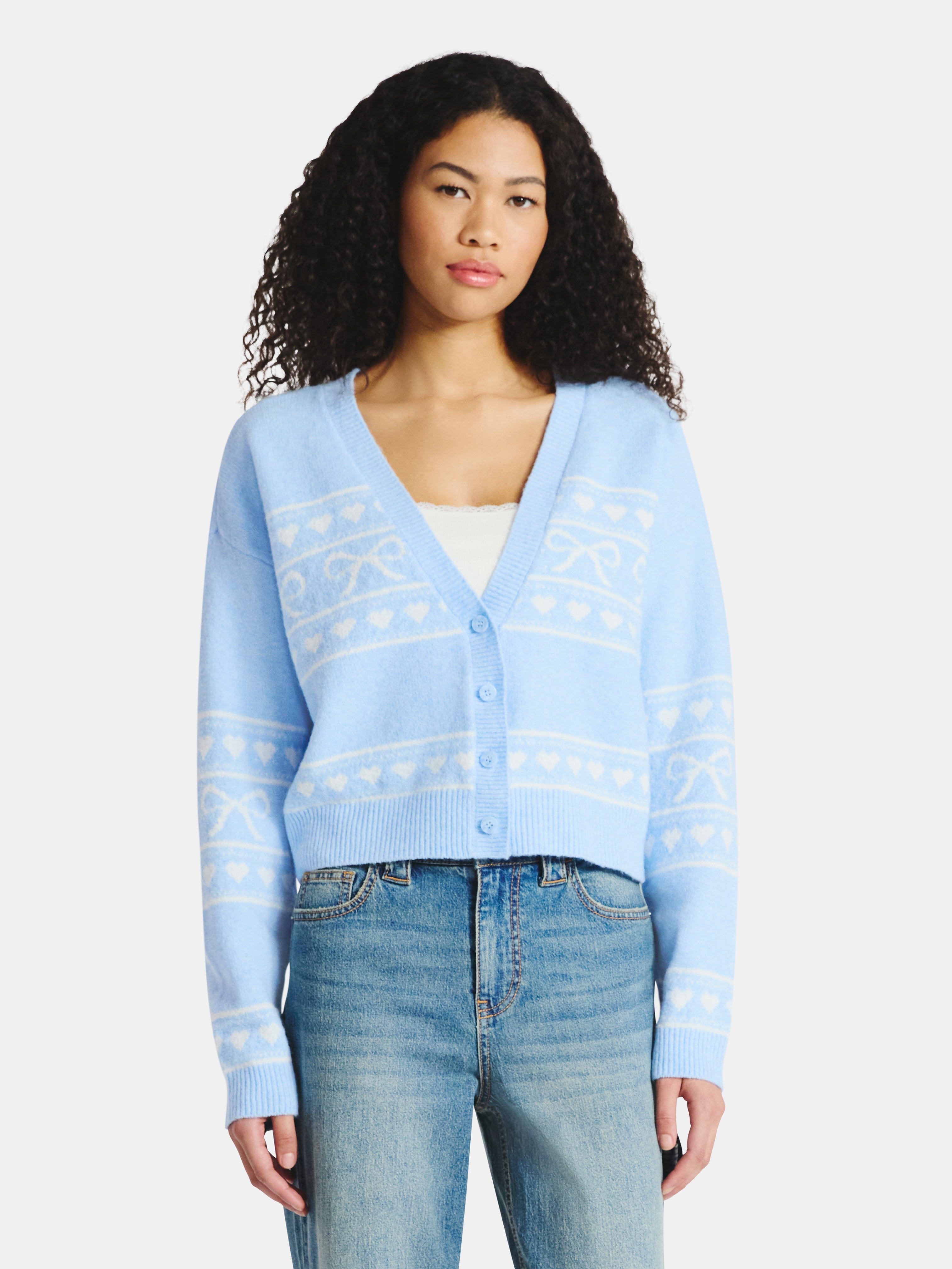 No Boundaries Button-Front Cardigan, Women's - Walmart.com
