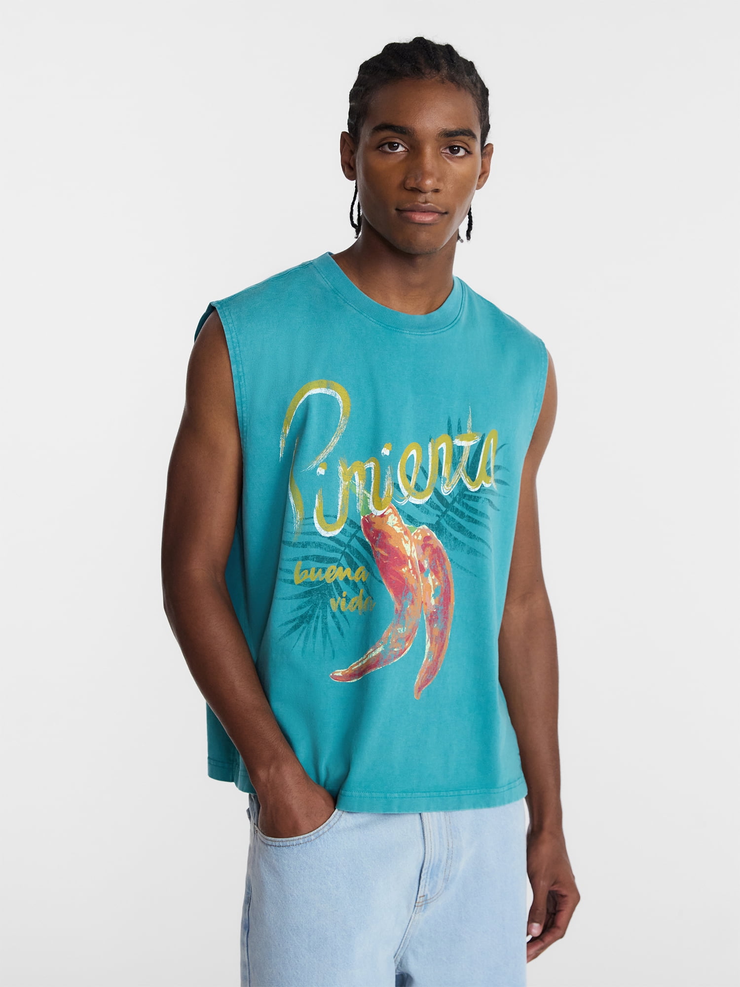 No Boundaries Boxy Fit Heavyweight Graphic Muscle Tank Top, Men's XS ...