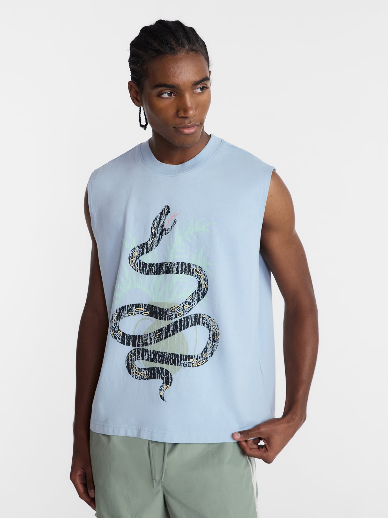 No Boundaries Boxy Fit Heavyweight Graphic Muscle Tank Top, Men's XS ...