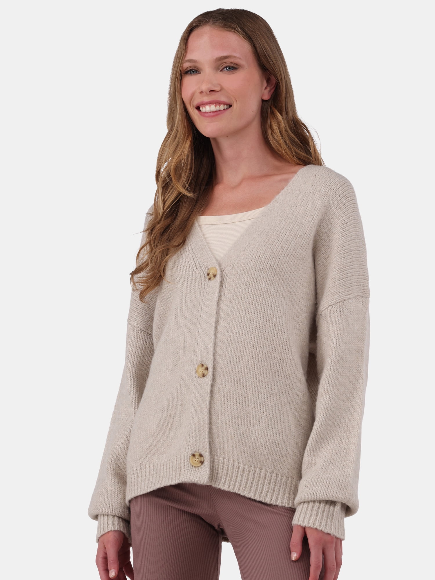 No Boundaries Button Front Heart Print Cardigan Midweight Women S And