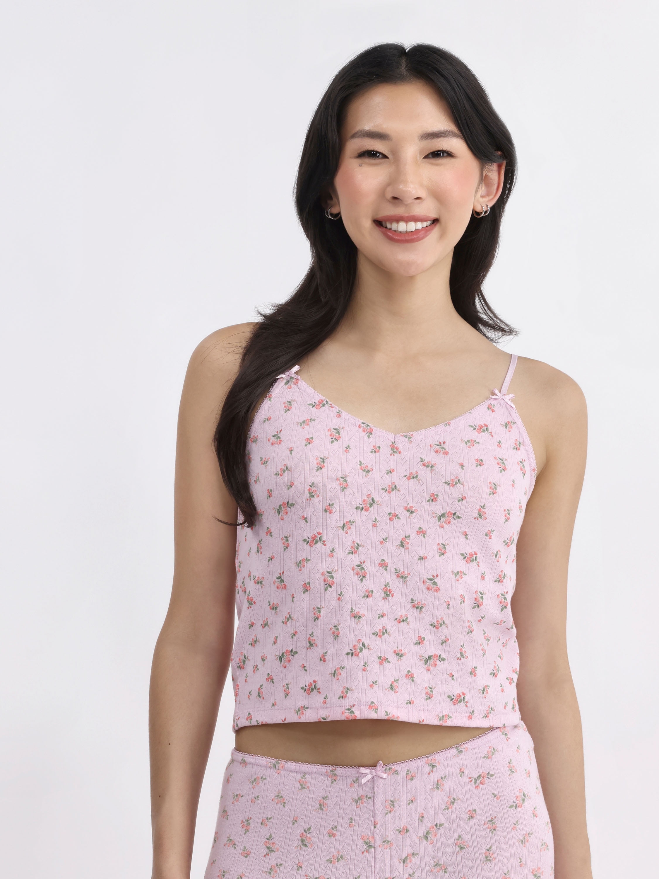 No Boundaries Pointelle Sleep Cami, Women’s and Women’s Plus - Walmart.com