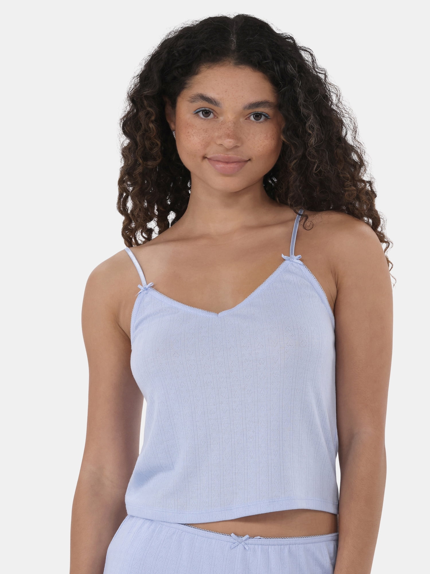 No Boundaries Pointelle Sleep Cami, Women’s and Women’s Plus - Walmart.com