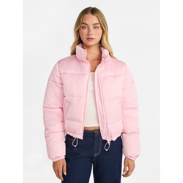 No Boundaries Puffer Jacket, Women's - Walmart Business Supplies