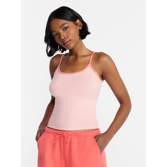 No Boundaries Cropped Shelf Bra Cami Top Women’s Fitted Sleeveless ...
