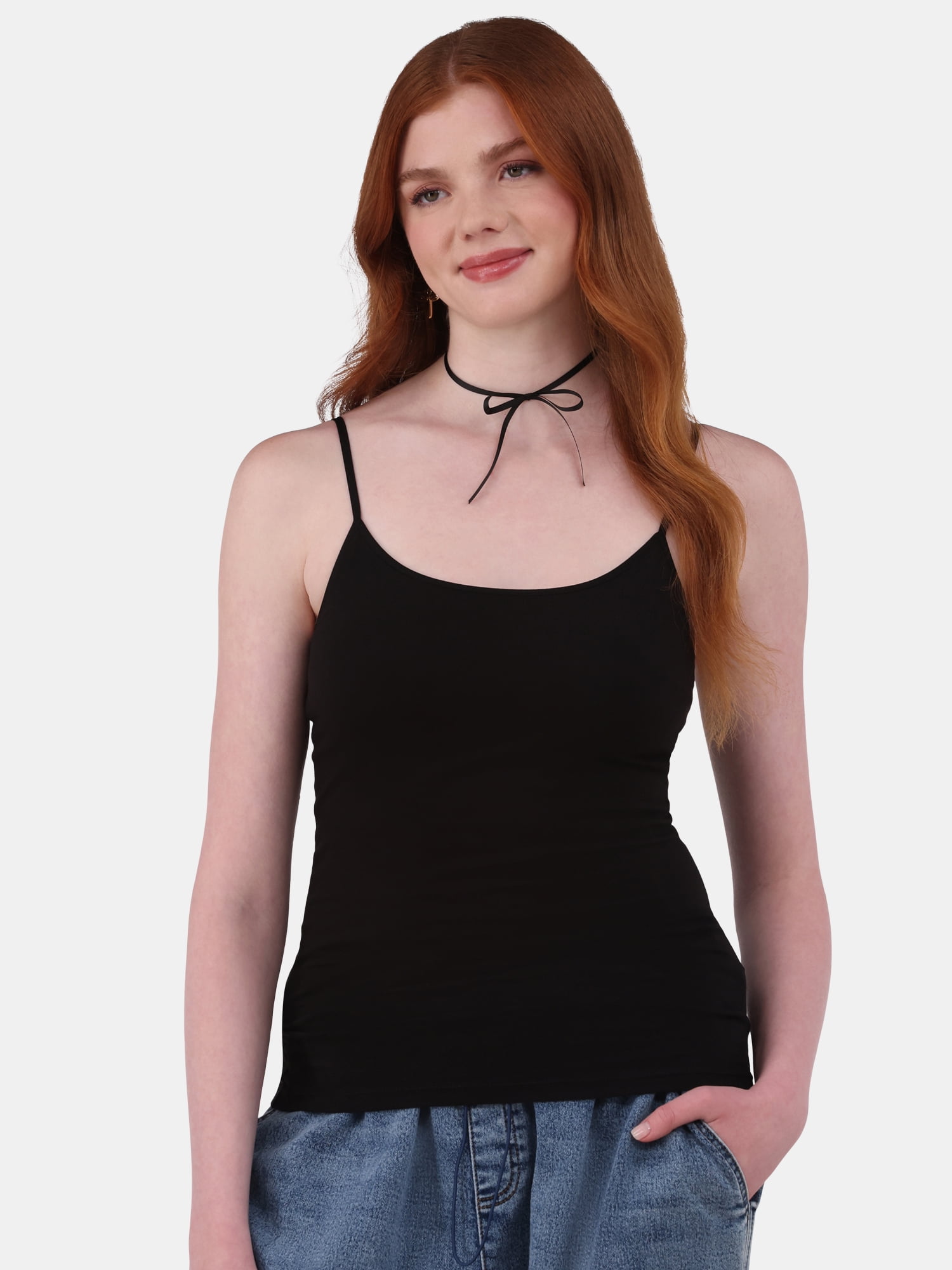 No Boundaries Shelf Bra Cami Top, Women's and Women's Plus - Walmart.com