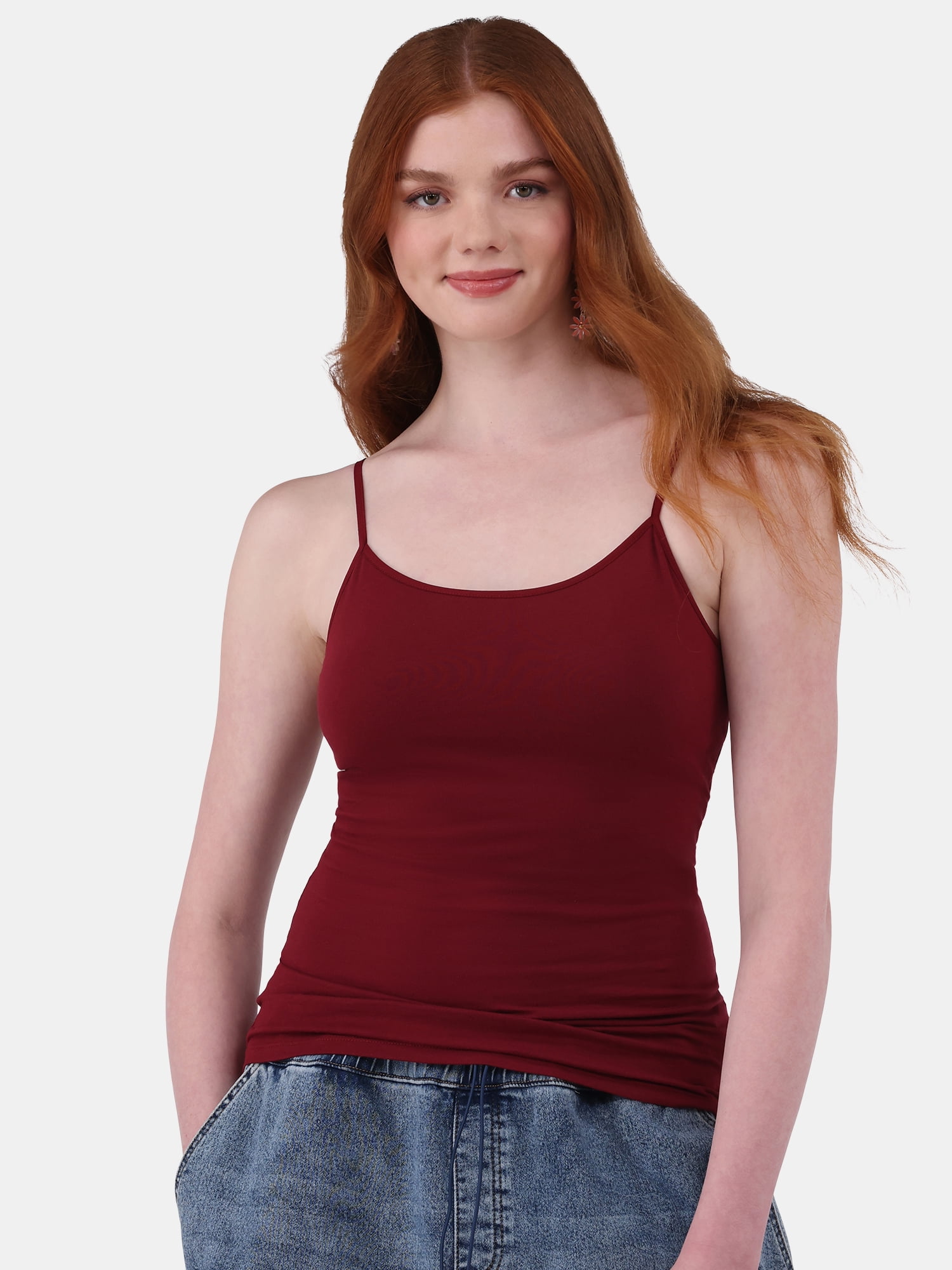 No Boundaries Shelf Bra Cami Top, Women's and Women's Plus - Walmart.com