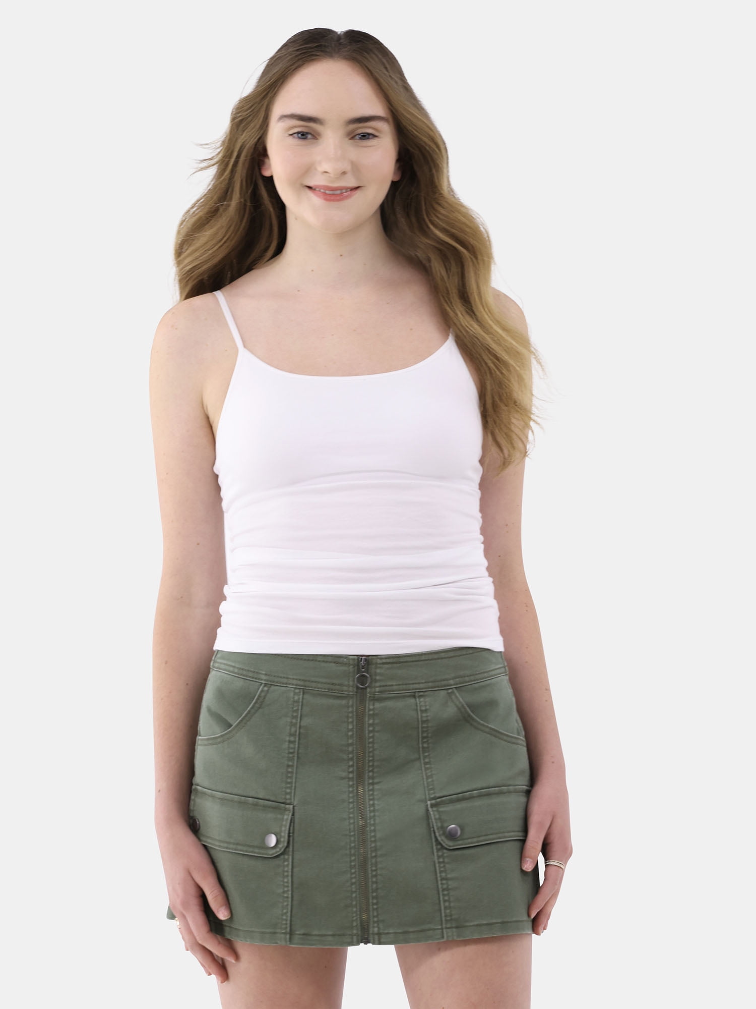 No Boundaries Shelf Bra Tank Cami, Adjustable Straps, Stretchy, Women’s ...