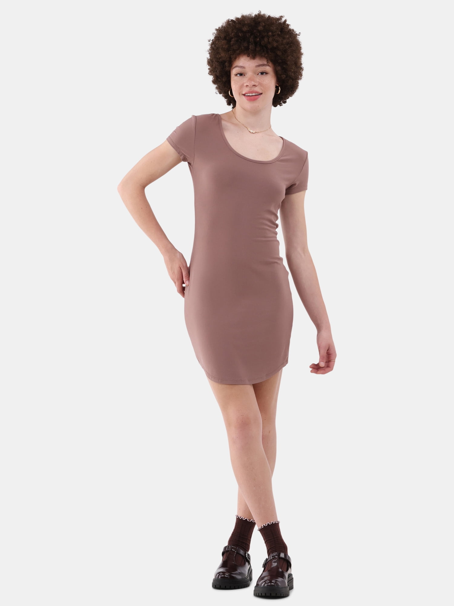 No Boundaries Shirttail Hem Dress with Cap Sleeves, Women’s and Women’s ...