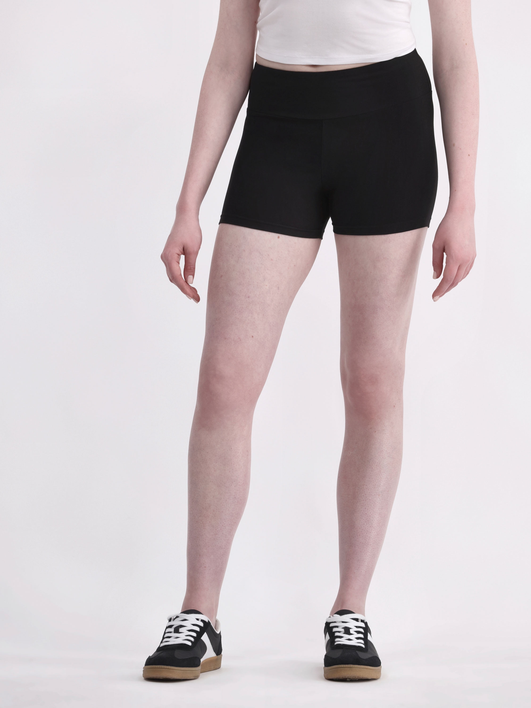 No Boundaries Sueded Jersey Shorty Shorts, 3” Inseam, Women's - Walmart.com