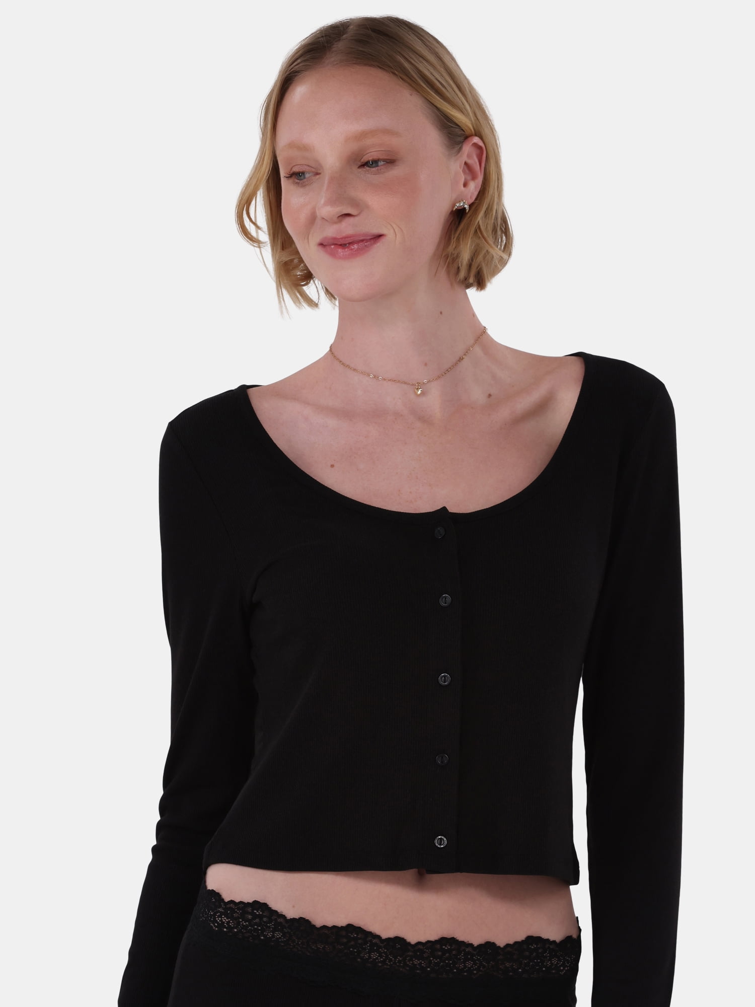 No Boundaries Rib Sleepwear Cardigan, Women's, Sizes XXS-3X - Walmart.com
