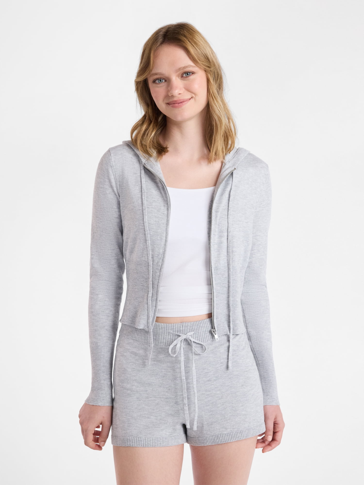 No Boundaries Sweater Hoodie and Shorts Set, 2-Piece, Women’s - Walmart.com