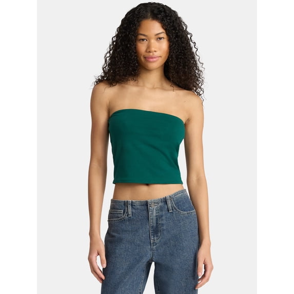 No Boundaries Game Day Cropped Tube Top, Women's - Walmart.com