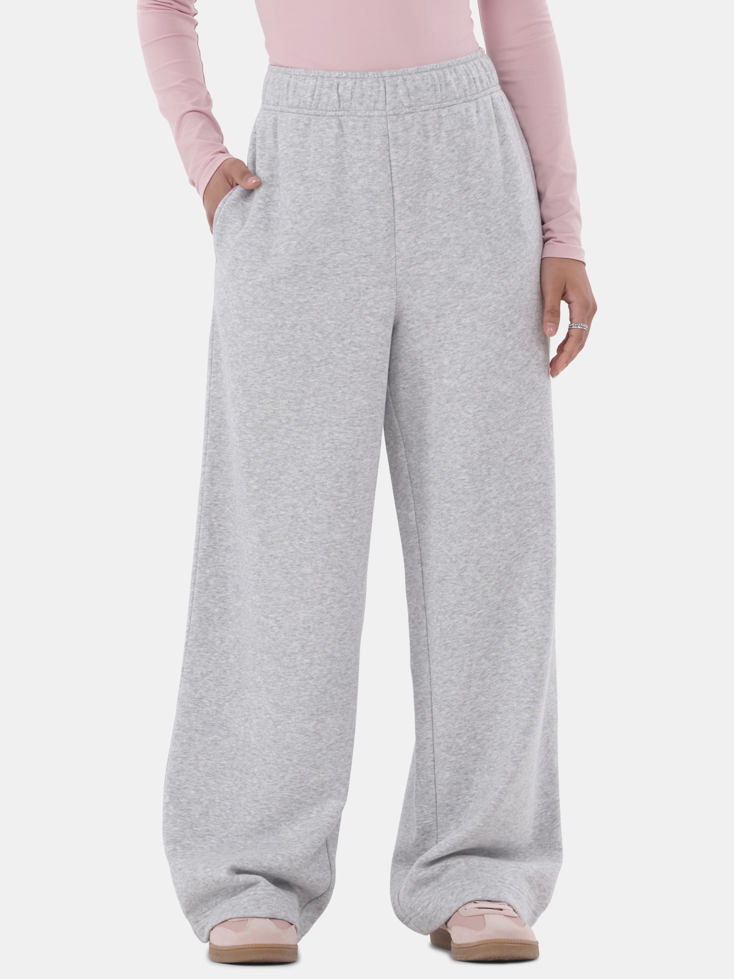 No Boundaries Wide-Leg Fleece Pants, 30” Inseam, Women’s and Women’s ...