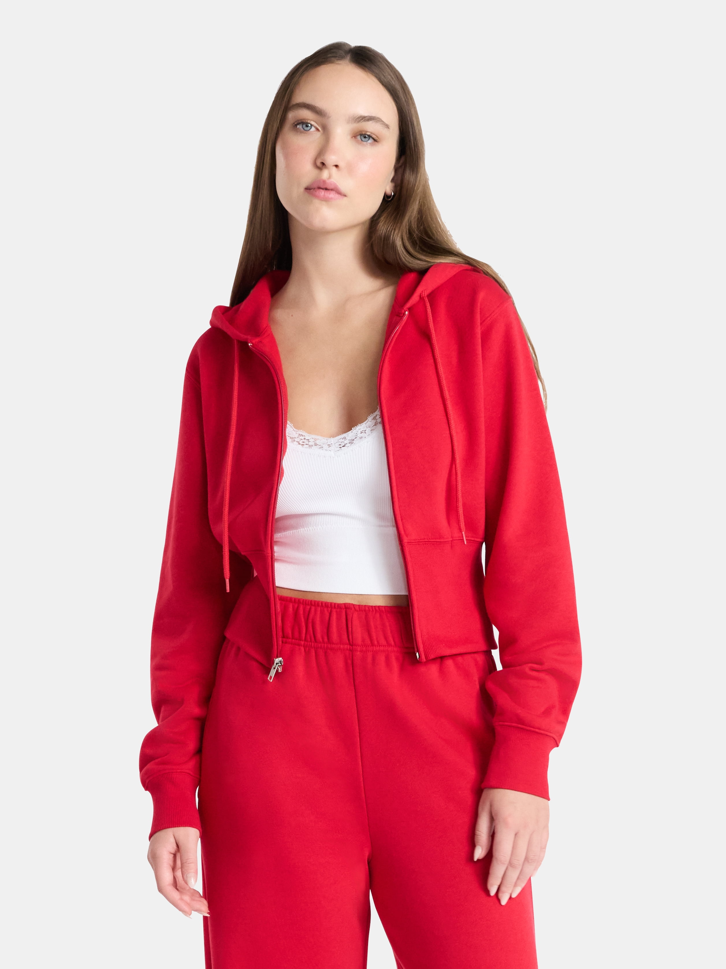No Boundaries Fleece Zip Hoodie, Women's - Walmart.com