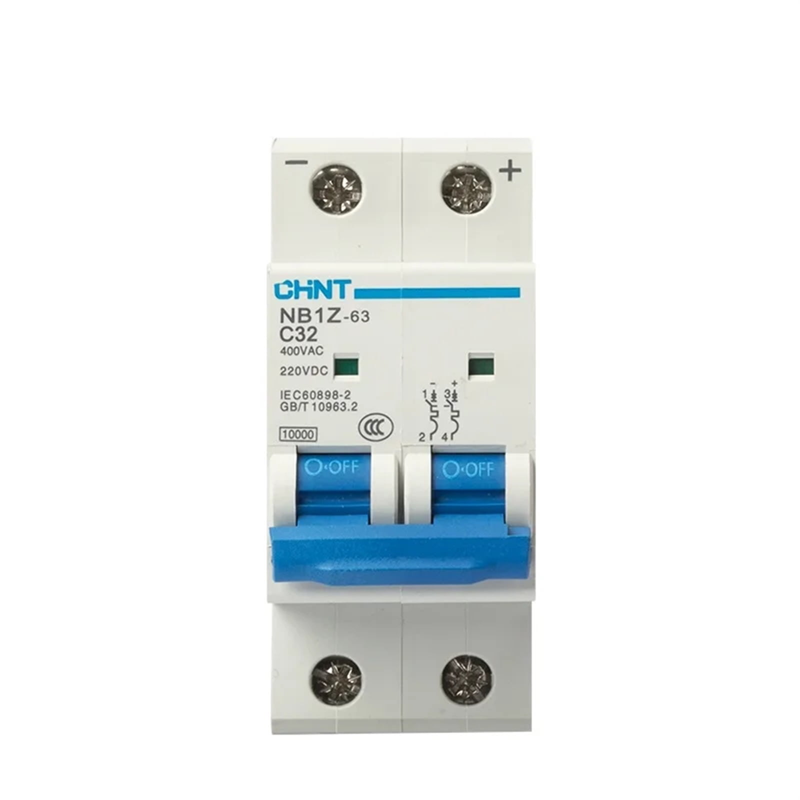 NB1Z-63 2P DC Circuit Breaker DC MCB Circuit Breaker 12V 24V 220V FOR ...