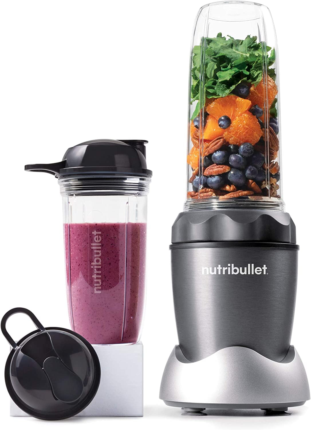 NB50100C Pro 1000 Single Serve Blender (1000W) 7-Piece Set, Dark Gray ...