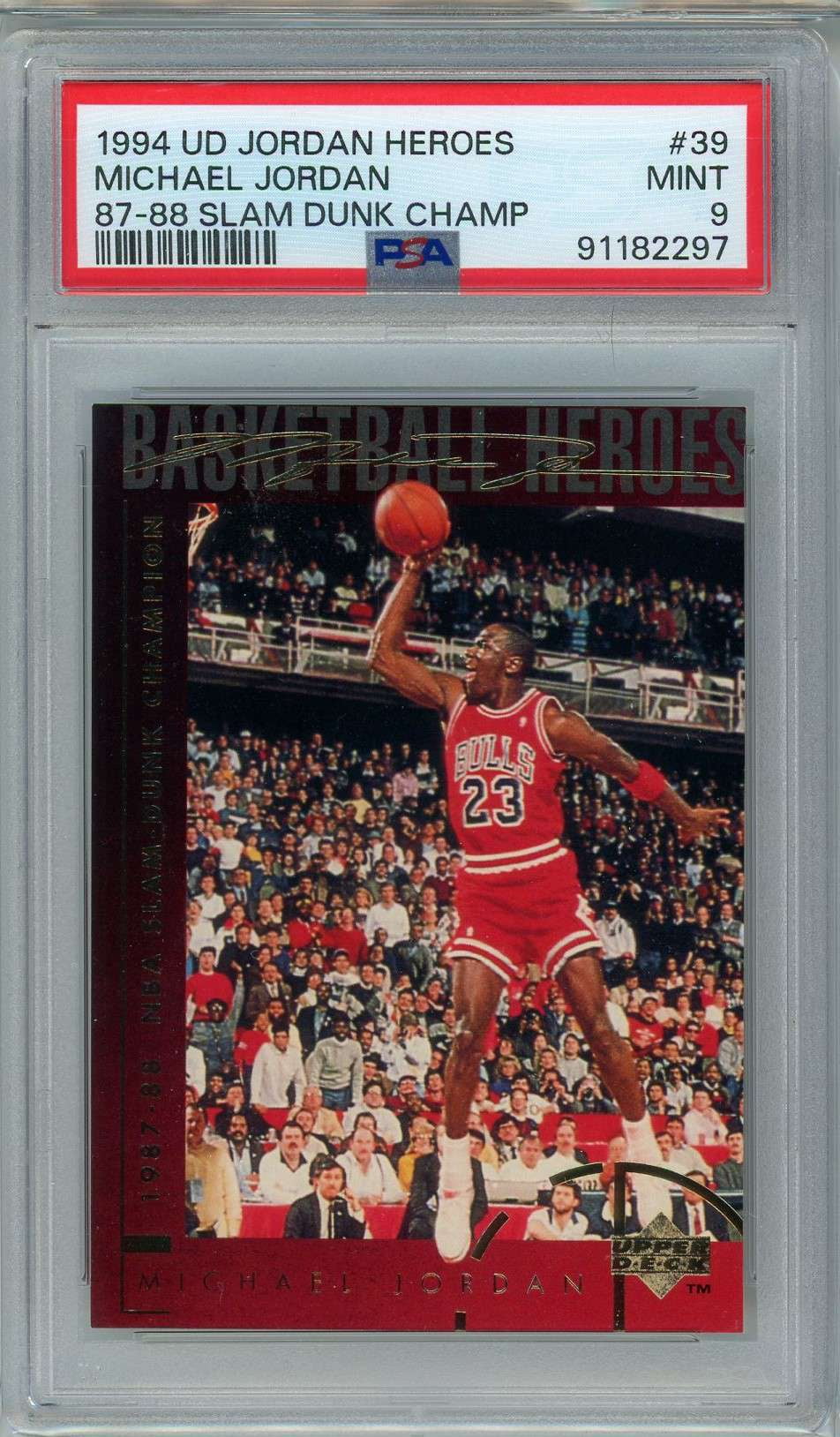 NBA 1994 Jordan Heroes 1987-88 Slam Dunk Champ Michael Jordan #39 (PSA ...