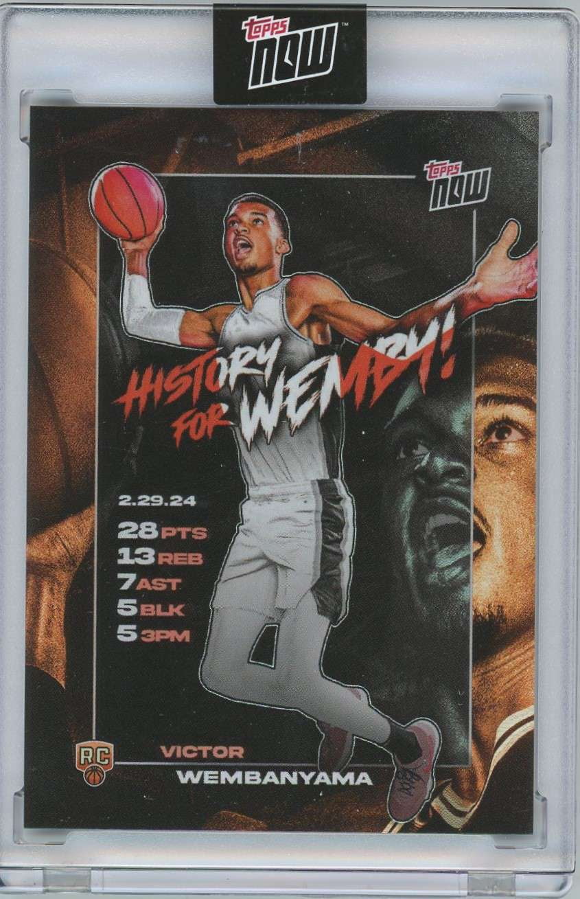 NBA 2023-24 Topps Now Basketball Victor Wembanyama VW-3 (Rookie ...
