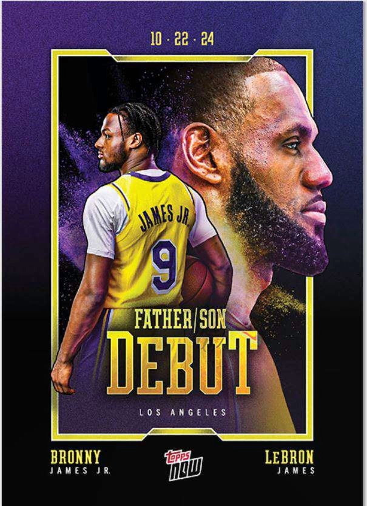 NBA 2024-25 Topps NOW Basketball Bronny James Jr./ LeBron James #1 ...