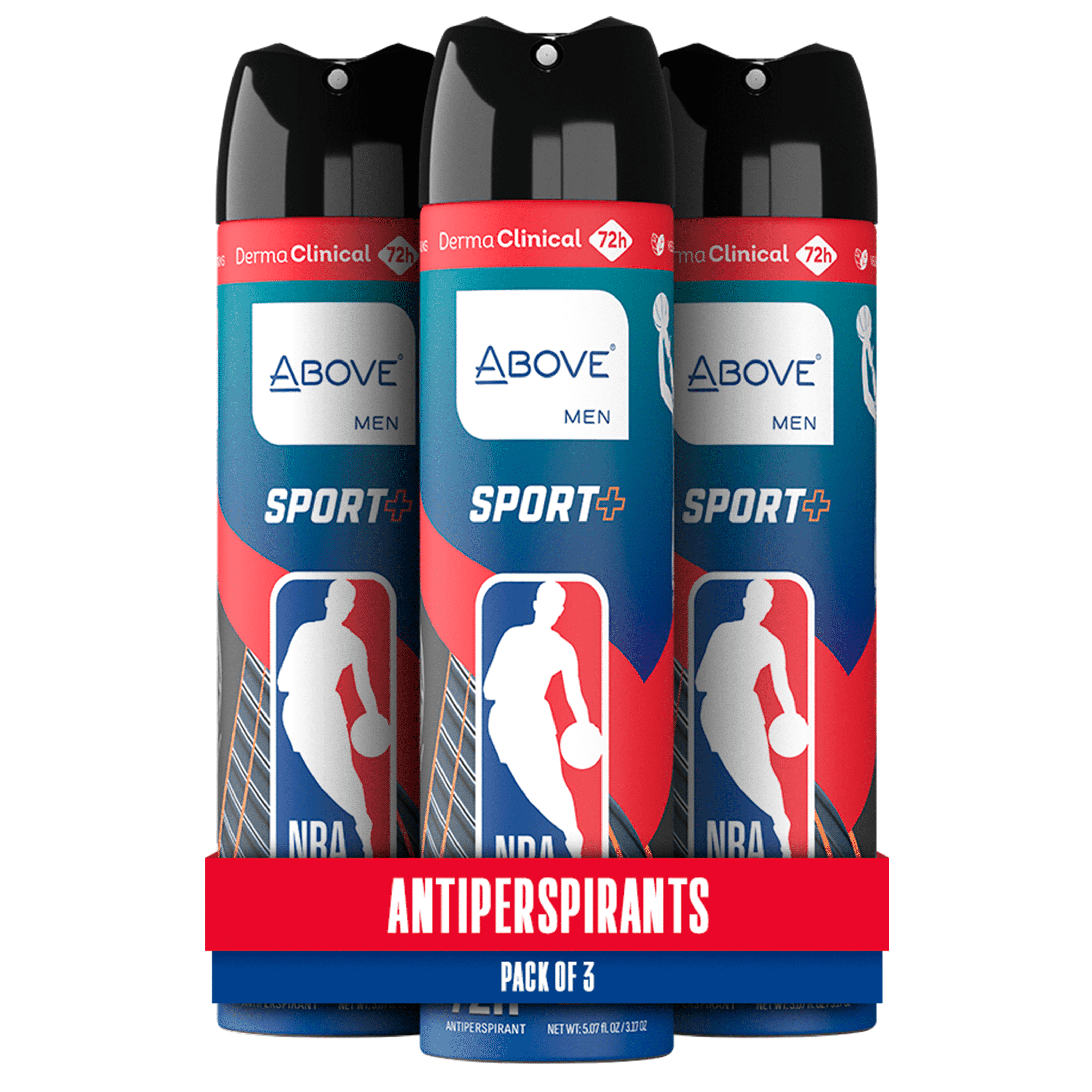 Above NBA Antiperspirant Deodorant Spray for Men | SPORT PLUS | 72-Hour ...
