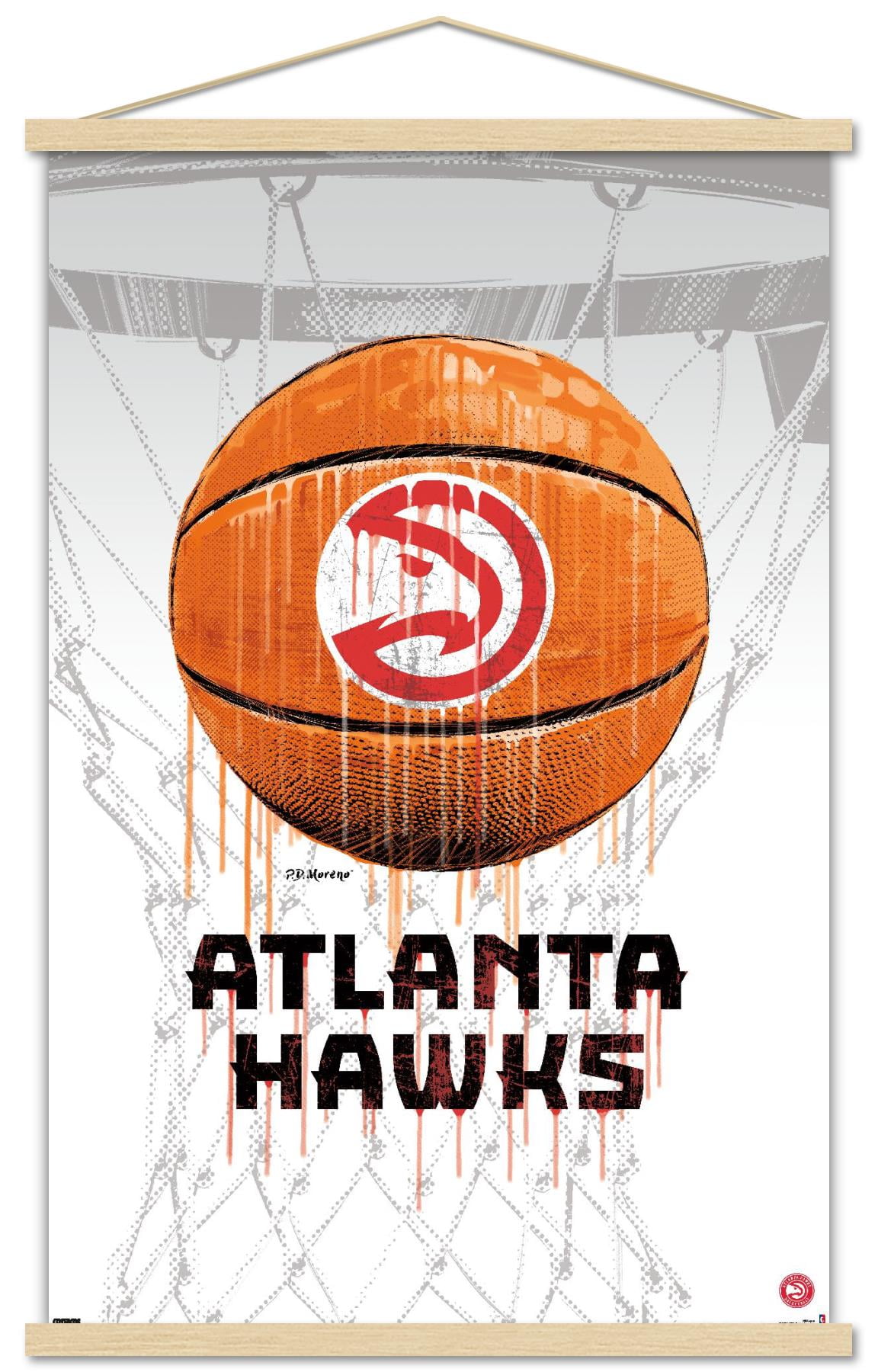 NBA Atlanta Hawks - Drip Basketball 21 Wall Poster with Magnetic Frame ...