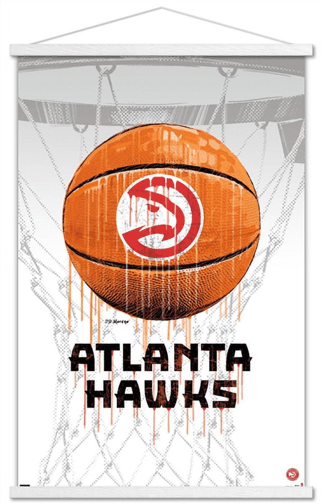 NBA Atlanta Hawks - Drip Basketball 21 Wall Poster with Wooden Magnetic ...