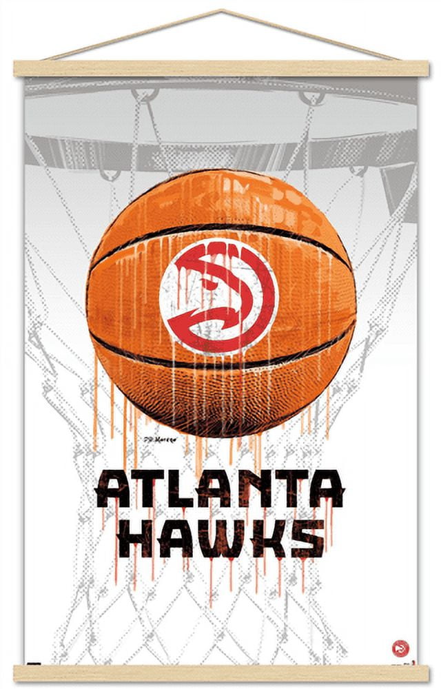 NBA Atlanta Hawks - Drip Basketball 21 Wall Poster with Wooden Magnetic ...
