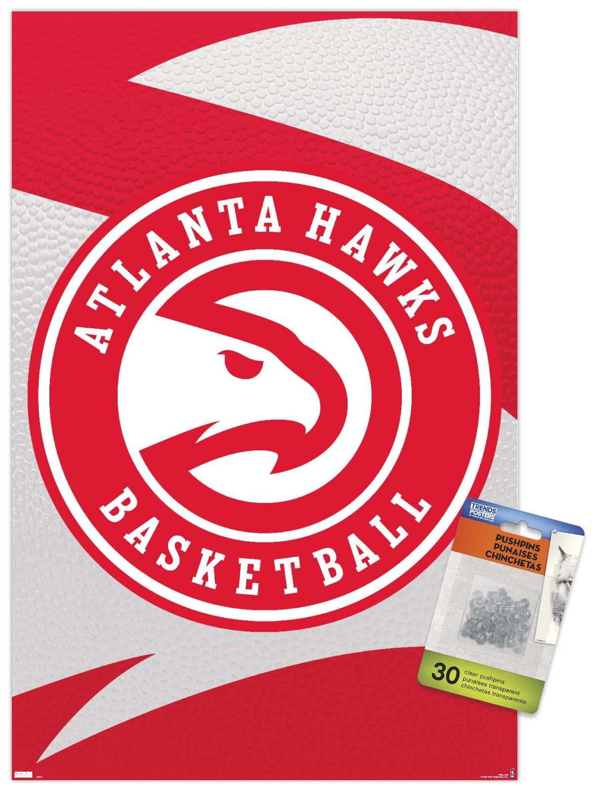 NBA Atlanta Hawks - Logo 20 Wall Poster with Pushpins, 14.725" x 22.375 ...