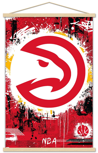 NBA Atlanta Hawks - Maximalist Logo 23 Wall Poster with Magnetic Frame ...